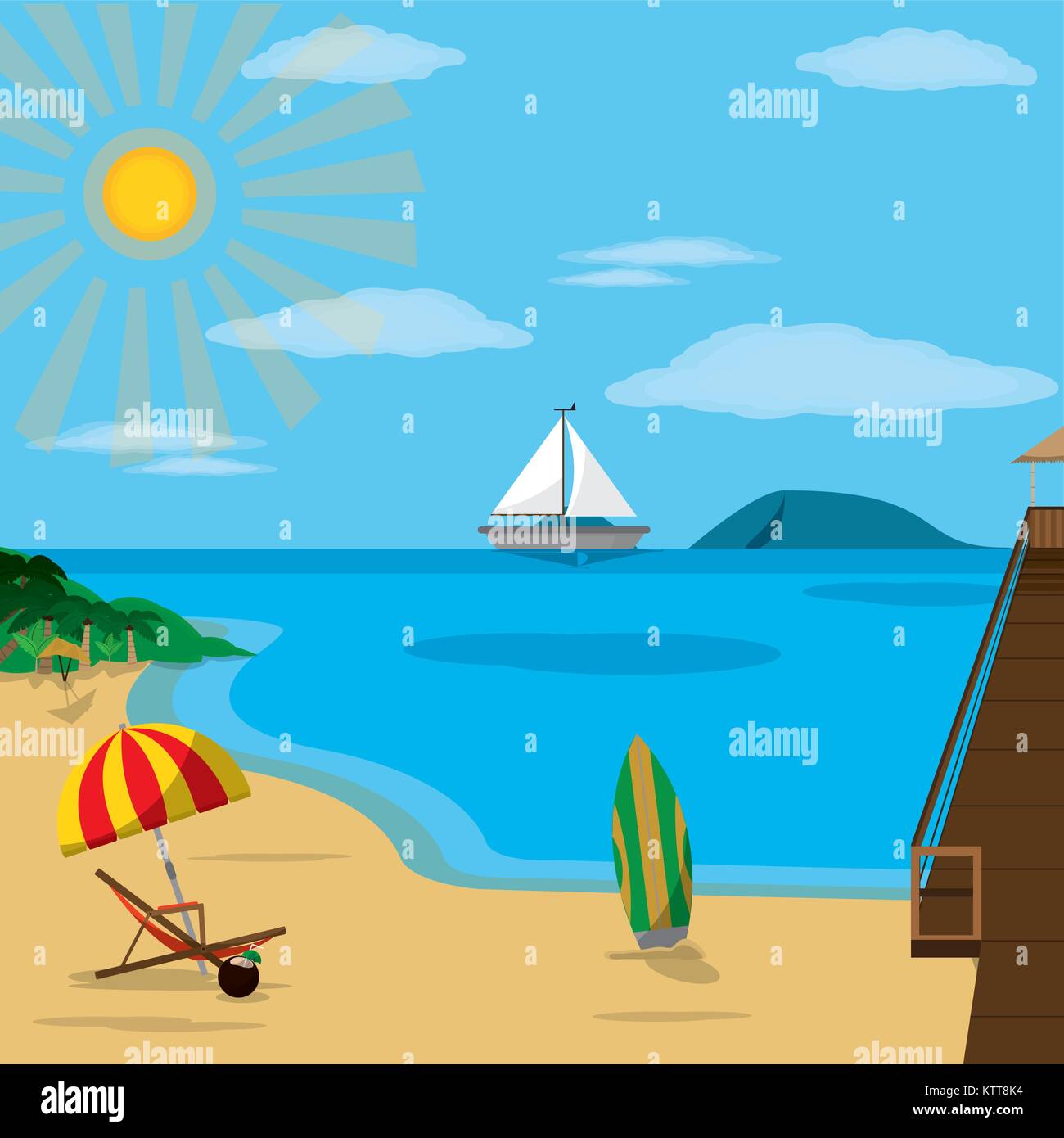 Caribbean dock Stock Vector Images - Alamy