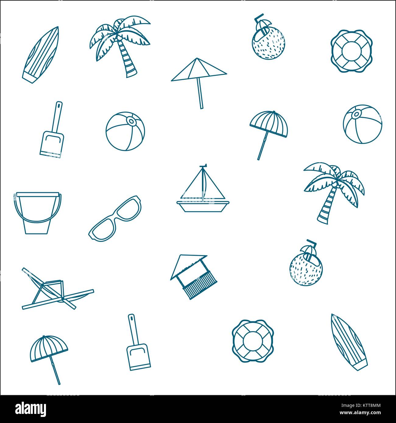 Beach icon set design Stock Vector Image & Art - Alamy