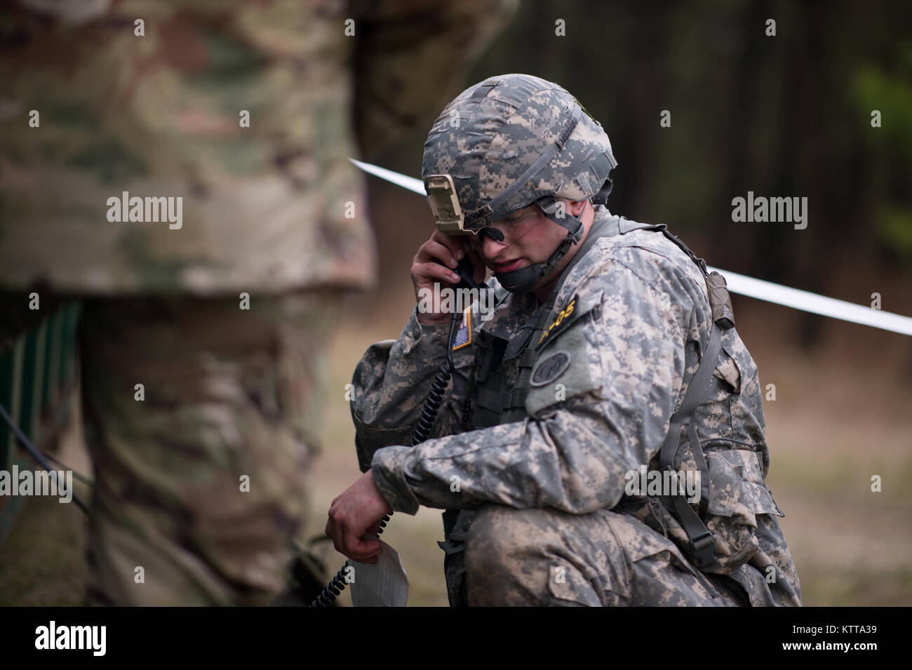 New York Army National Guard Sergeant Mitchell Stogel contacts friendly ...