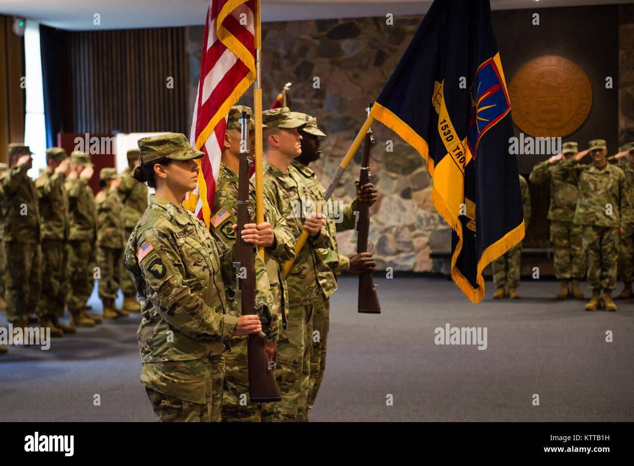 A color guard from the 153rd Troop Command, New York Army National ...