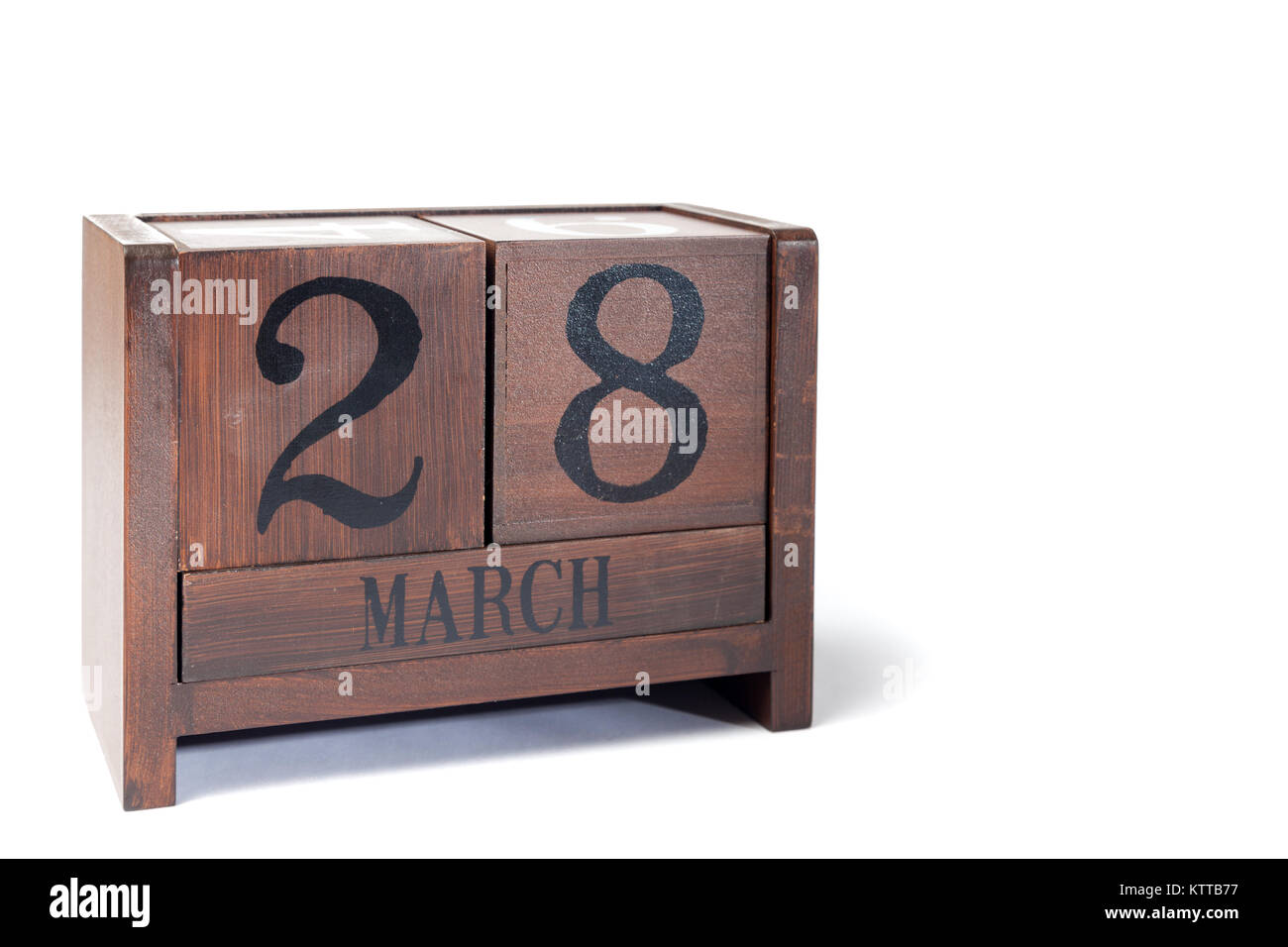 Wooden Perpetual Calendar set to March 28th Stock Photo - Alamy
