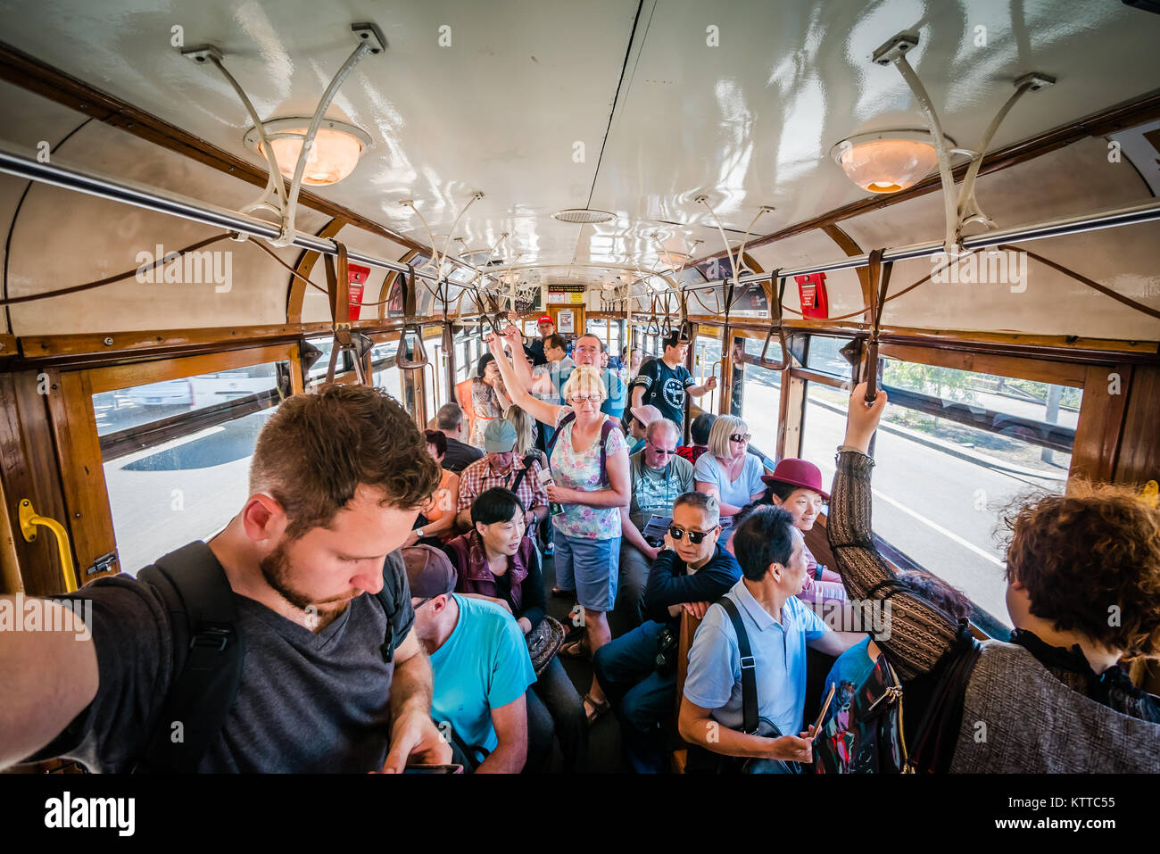 Passengers inside the tram hi-res stock photography and images - Alamy