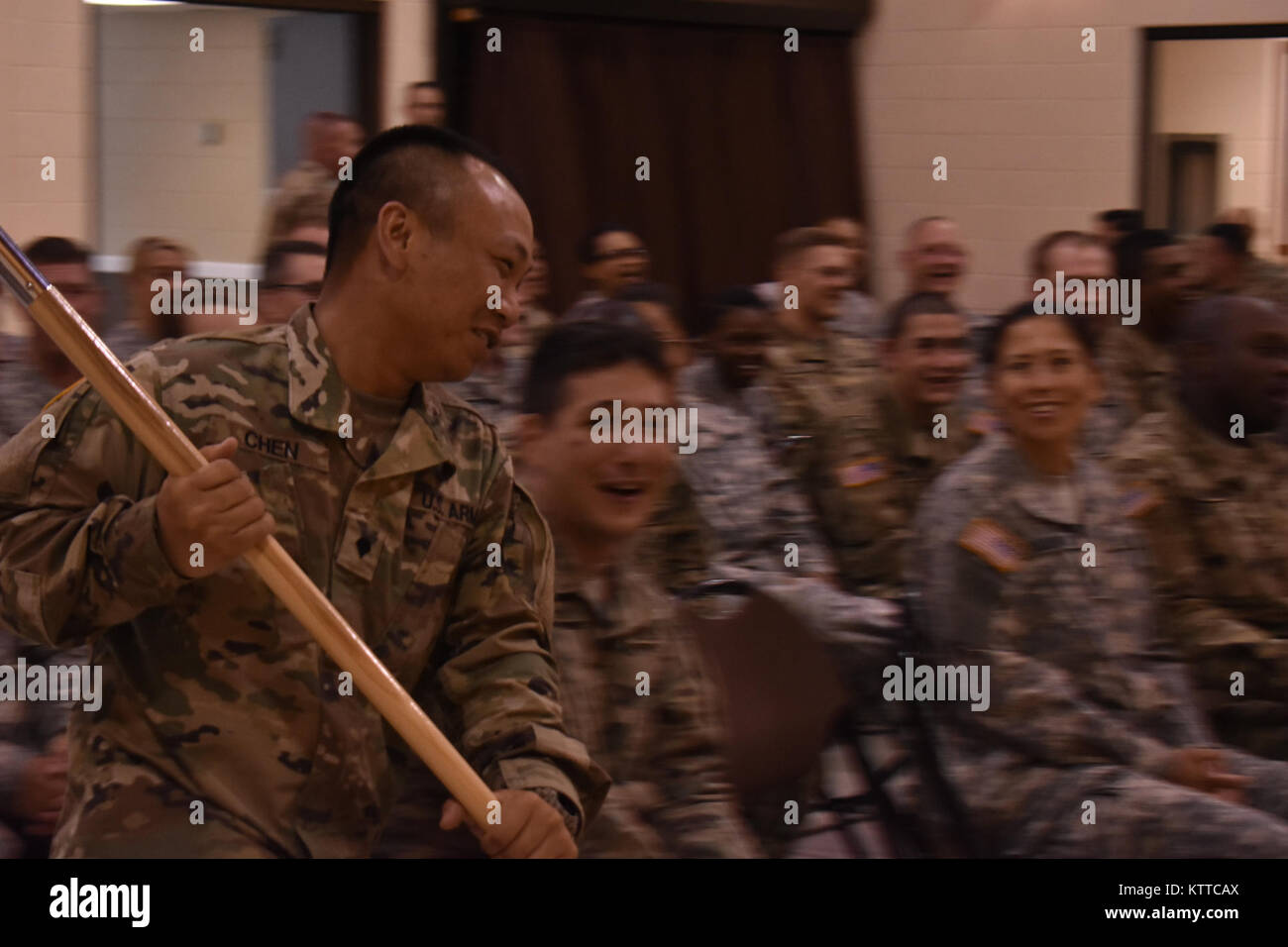 N.Y. Army National Guard Soldier, Spc. Zhan Chen, assigned to the 37th ...