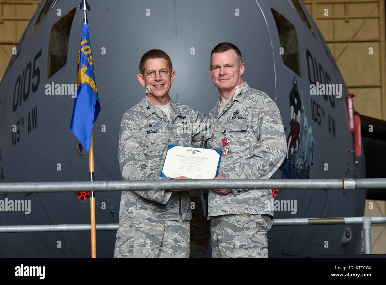 Col. Thomas Forrester, outgoing commander of the 105th Mission Support ...