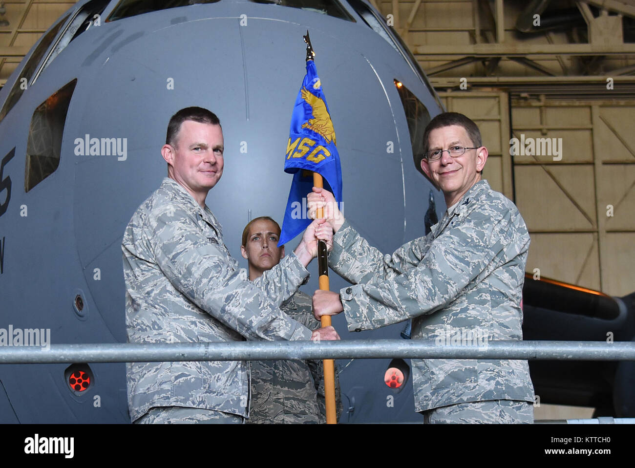 Col. Thomas Forrester, outgoing commander of the 105th Mission Support ...