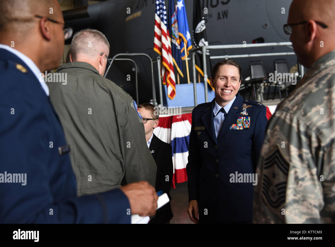 Col. Denise Donnell assumed command of the 105th Airlift Wing during a ...