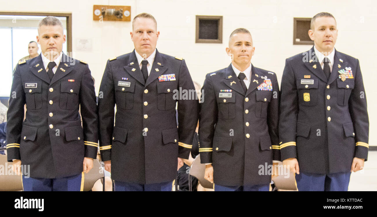 U.S. Army 2nd Lt. Nathan Napper, left, 2nd Lt. Duncan Newberry, center ...