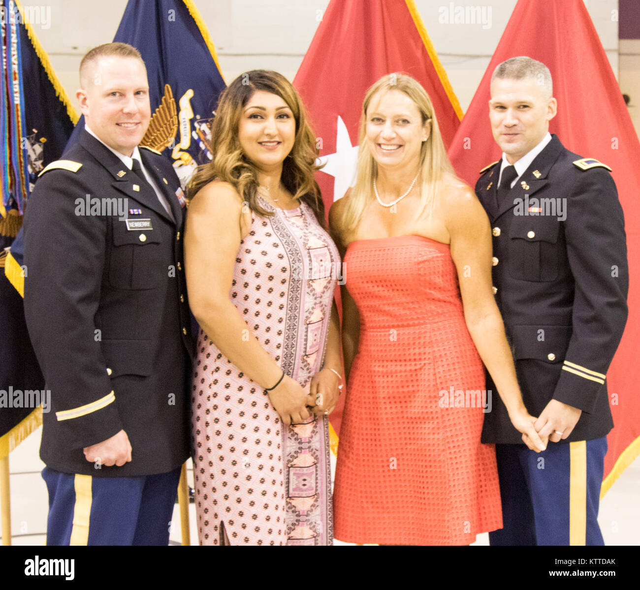 U.S. Army 2nd Lt. Duncan Newberry, left, his wife, Saamra Newberry, and ...