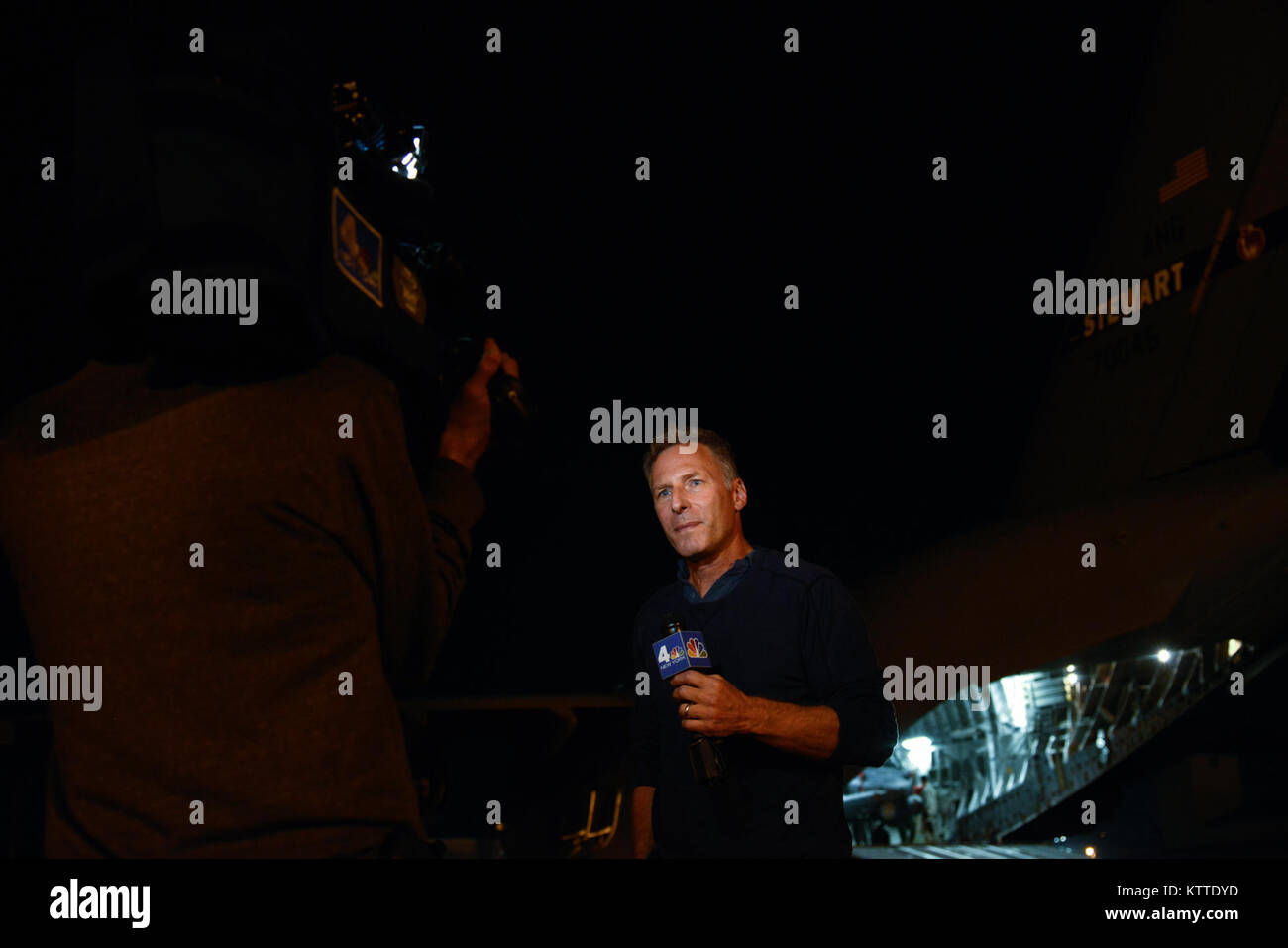 NBC News Anchor Michael Garguilo prepares to record a news spot in ...