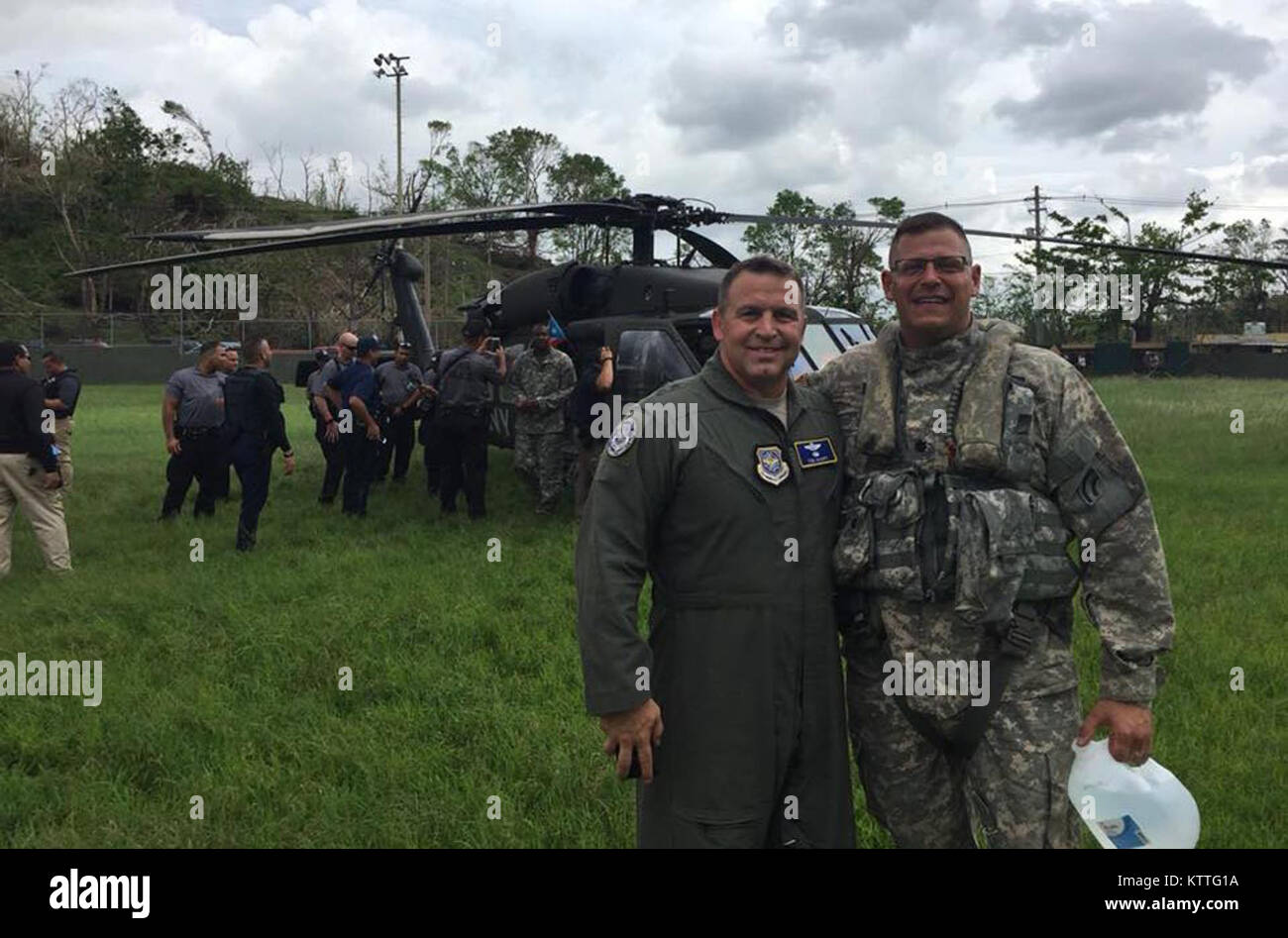 Lt. Col. Jason Lefton, right, the commander of the New York Army ...