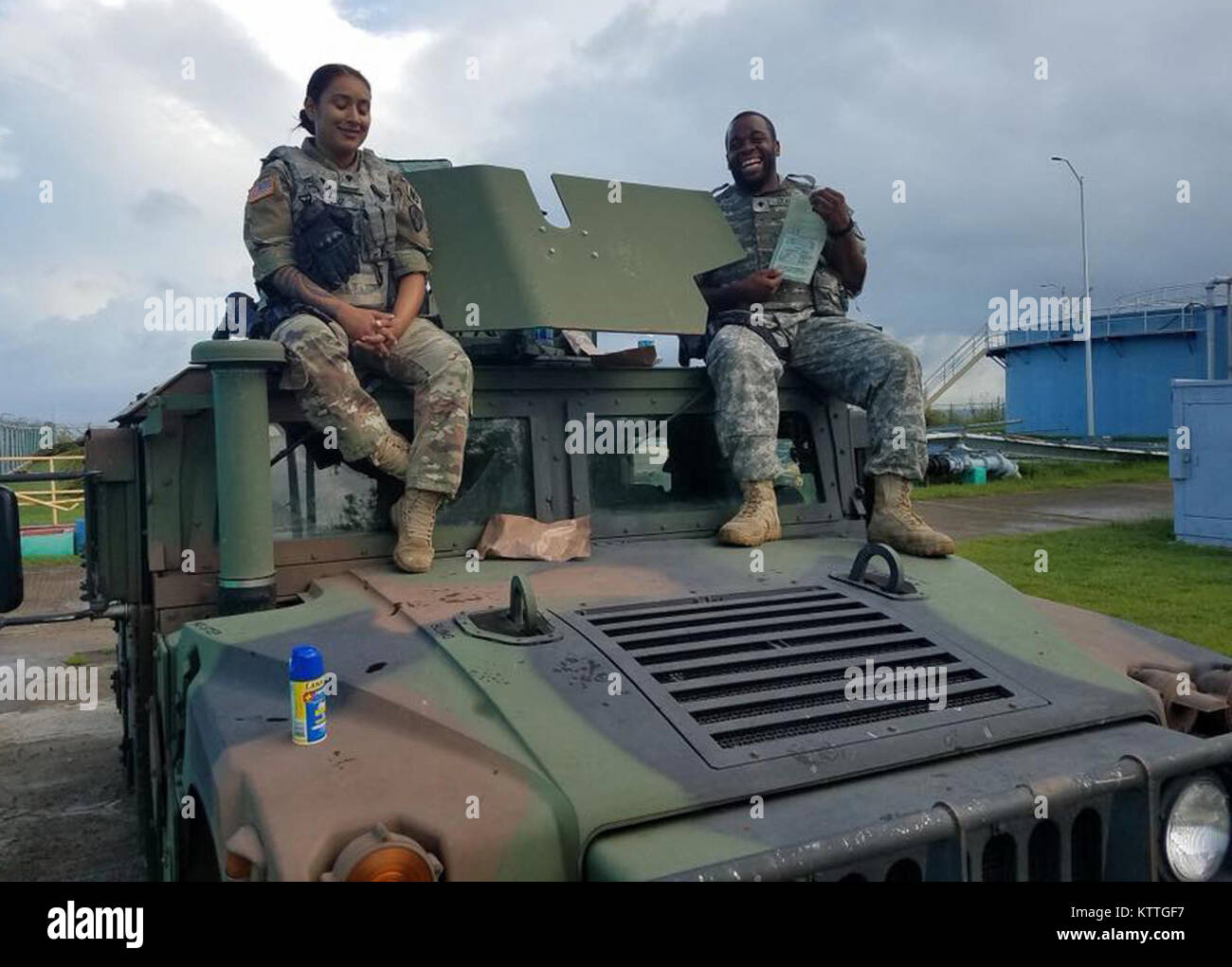New York National Guard SPC Andrea Saenz, SPC Darius Clark ( right) and ...