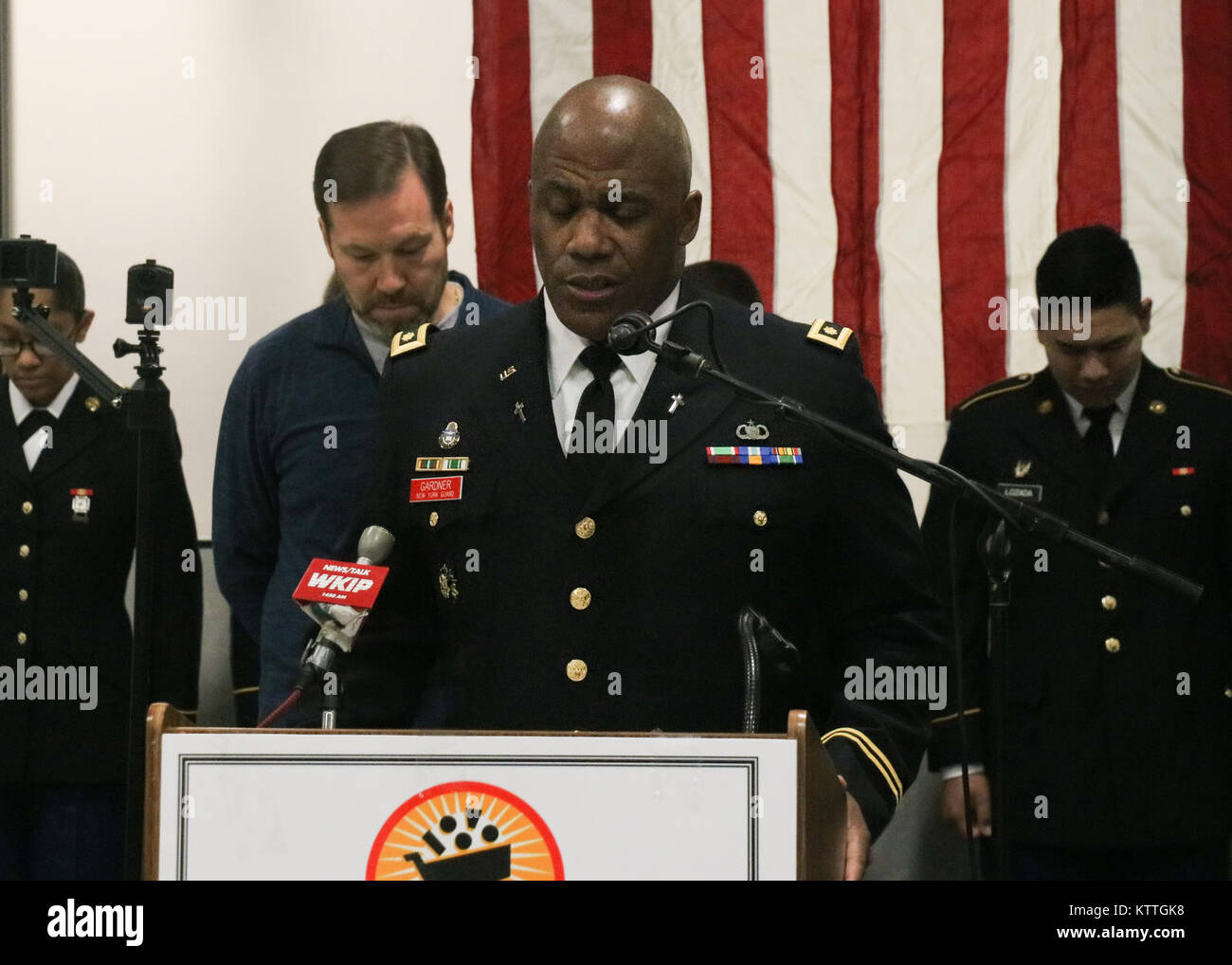 Major Sean Gardner, New York Guard Chaplain Corps Chief, gives the ...