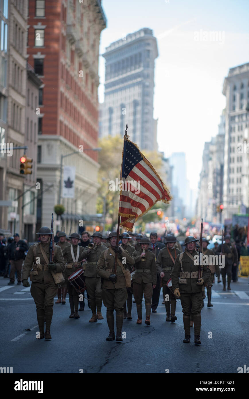 Historical reenactors representing soldiers and Marines during World ...