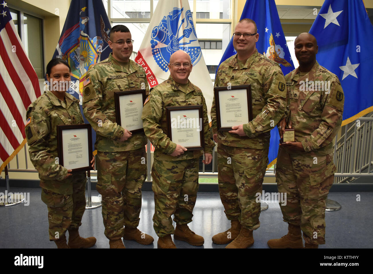 N.Y. Army National Guard Soldiers stand together after receiving awards ...