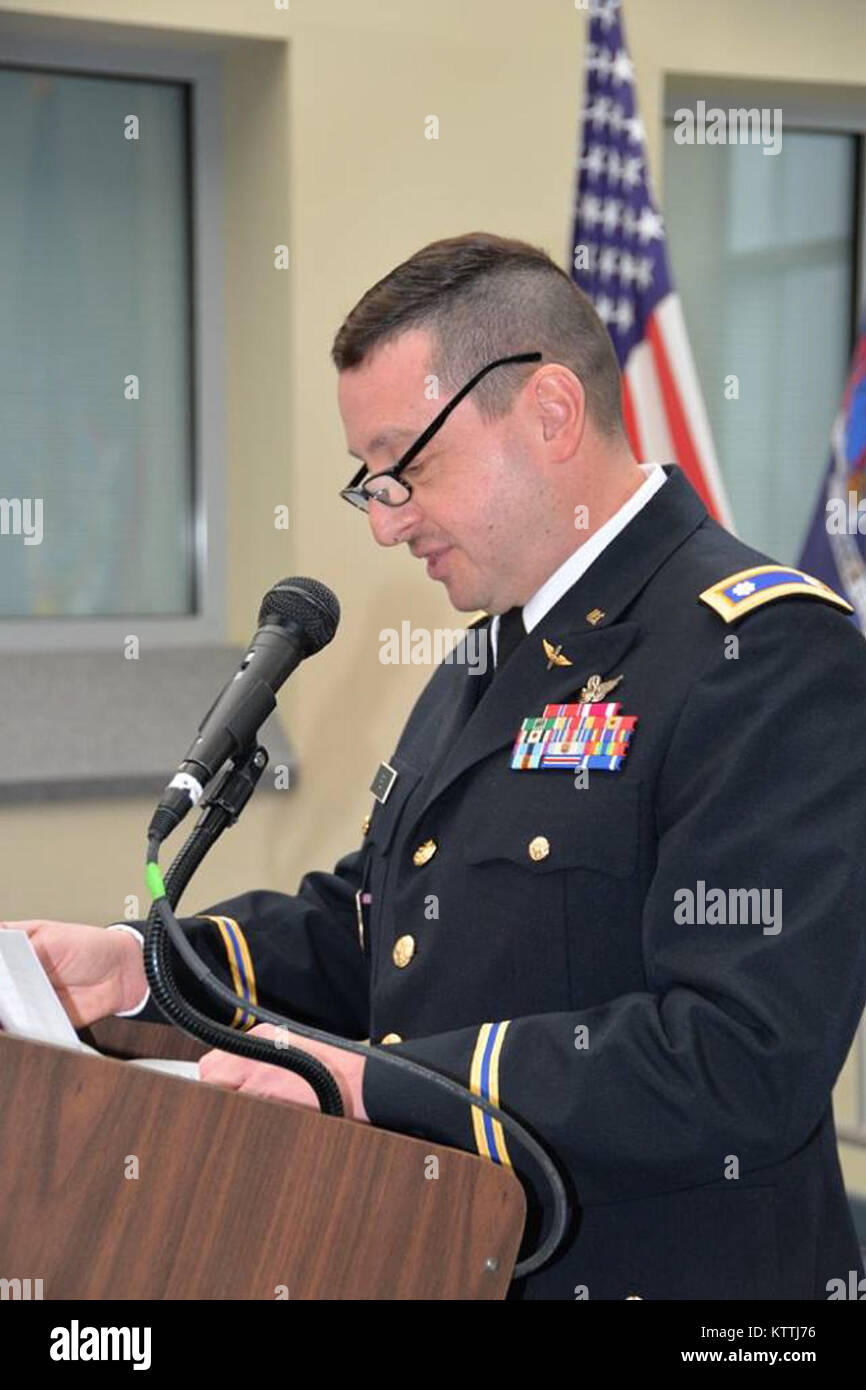 New York Army National Guard Soldier Lt. Col. Paul Reo, addresses a ...