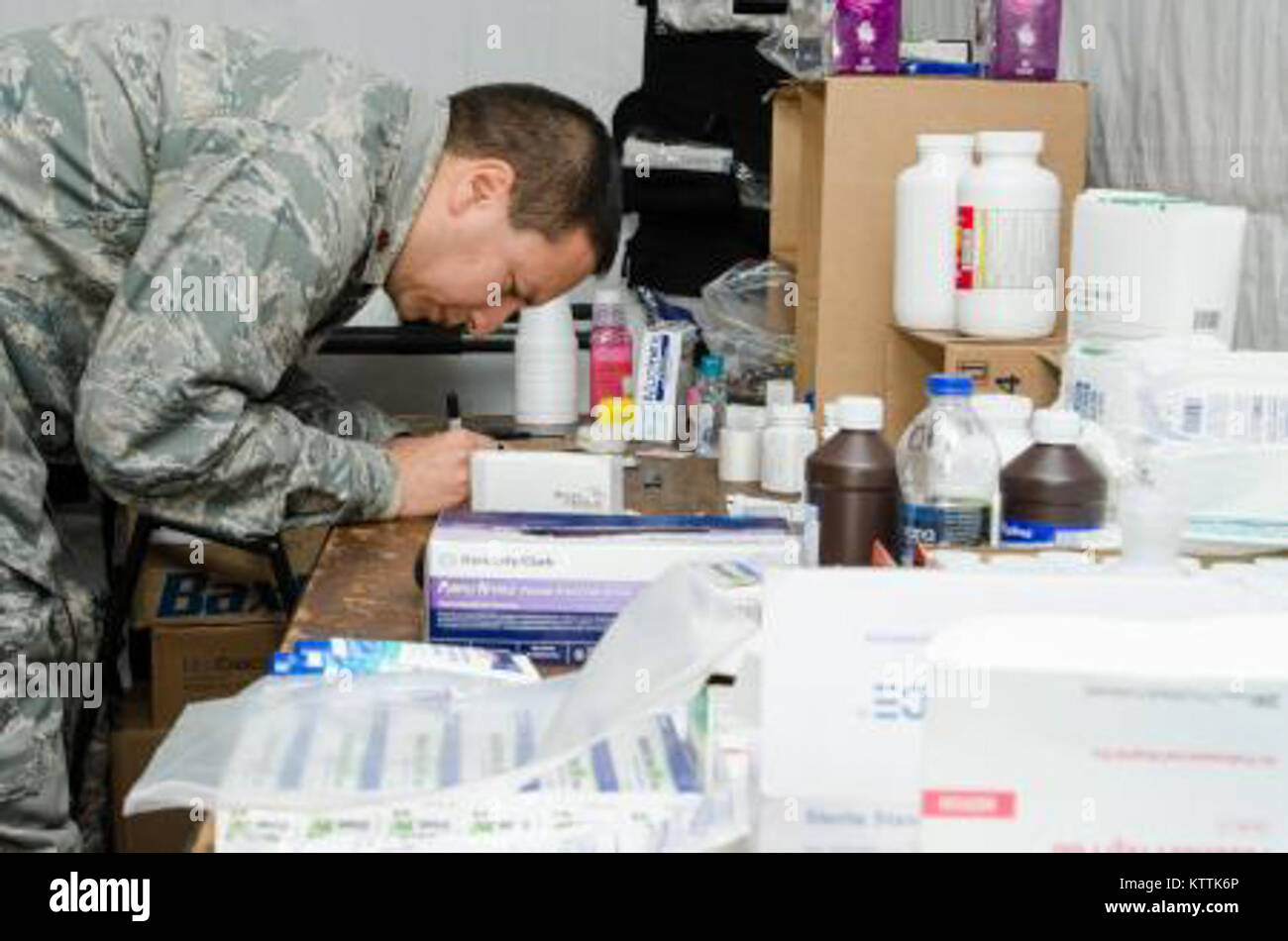 A New York Air National Guardsman of the 109th Airlift Medical Group ...