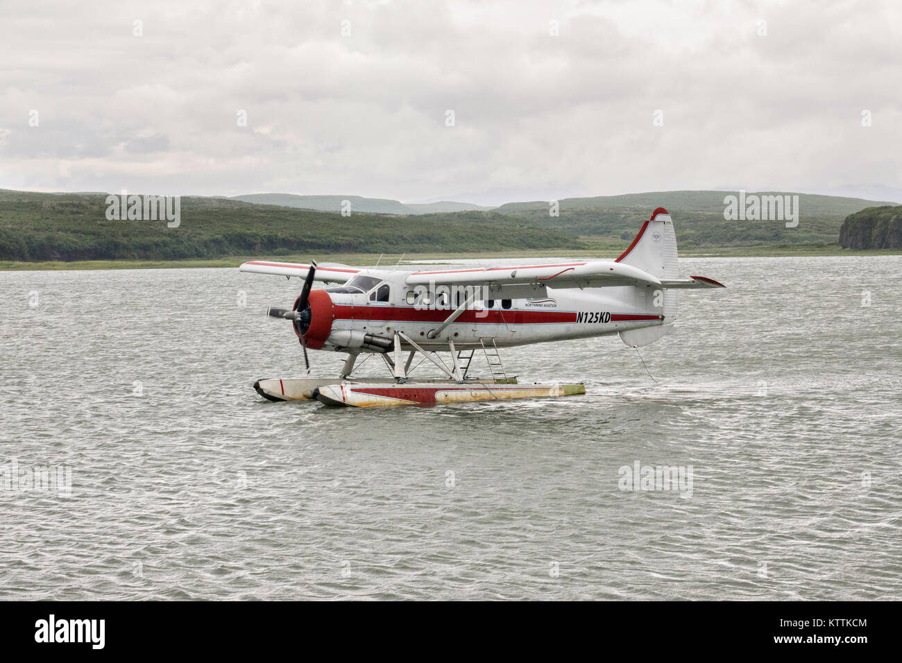 A de Havilland DHC-3 Otter seaplane prepares to depart remote McNeil ...