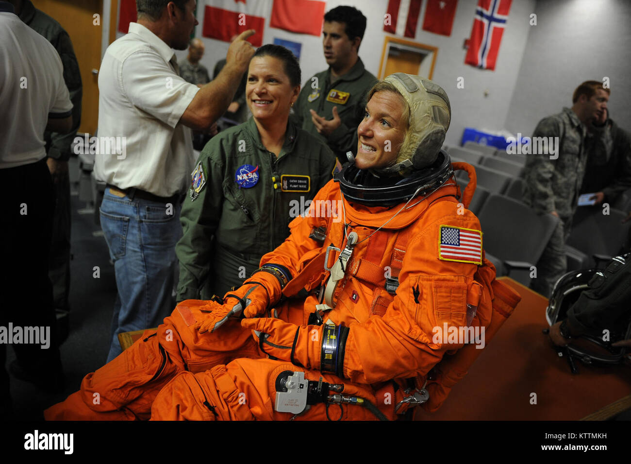 Rescue and medical personnel from NASA and the 106th Rescue Wing study ...