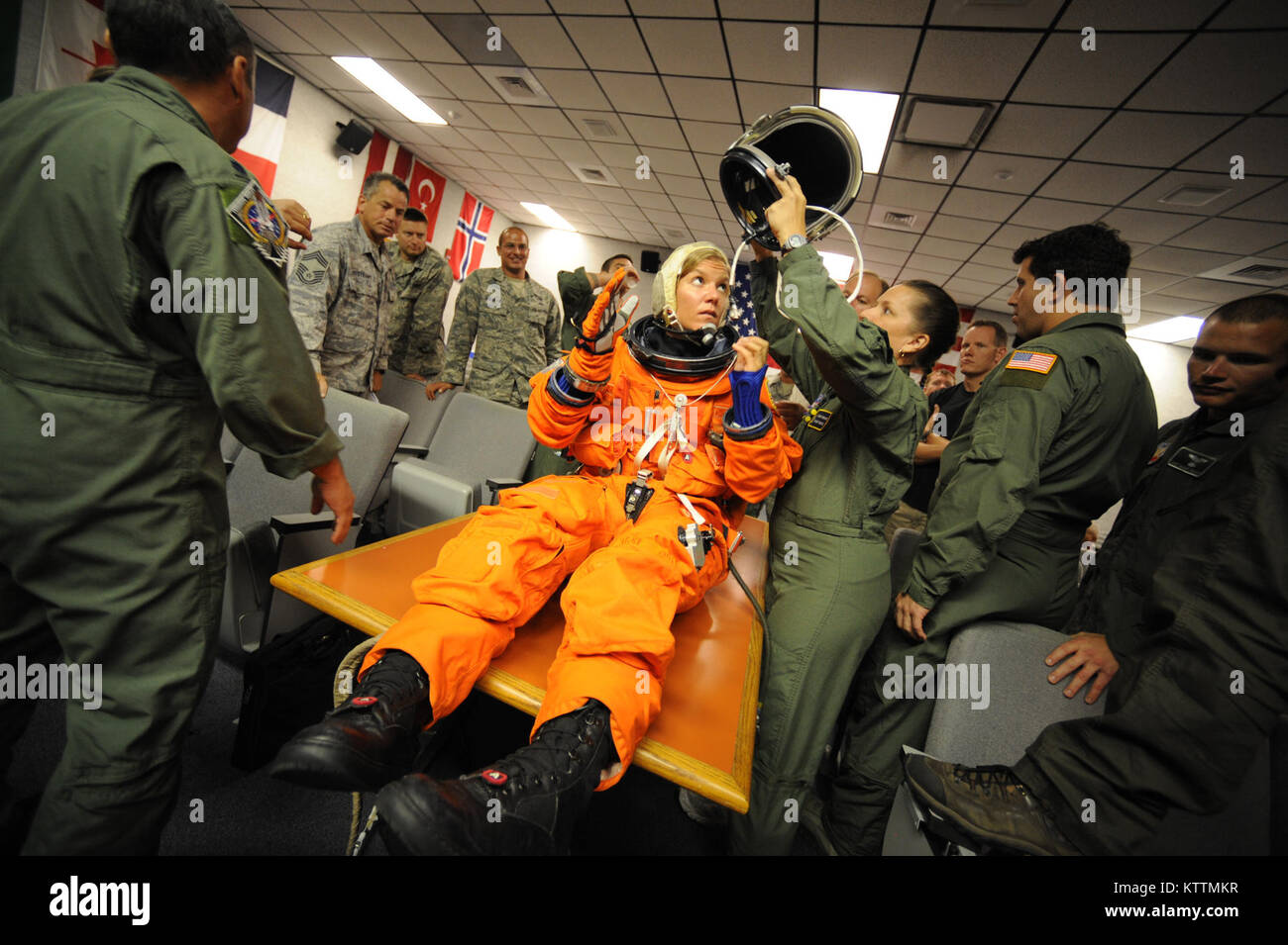 Rescue and medical personnel from NASA and the 106th Rescue Wing study ...