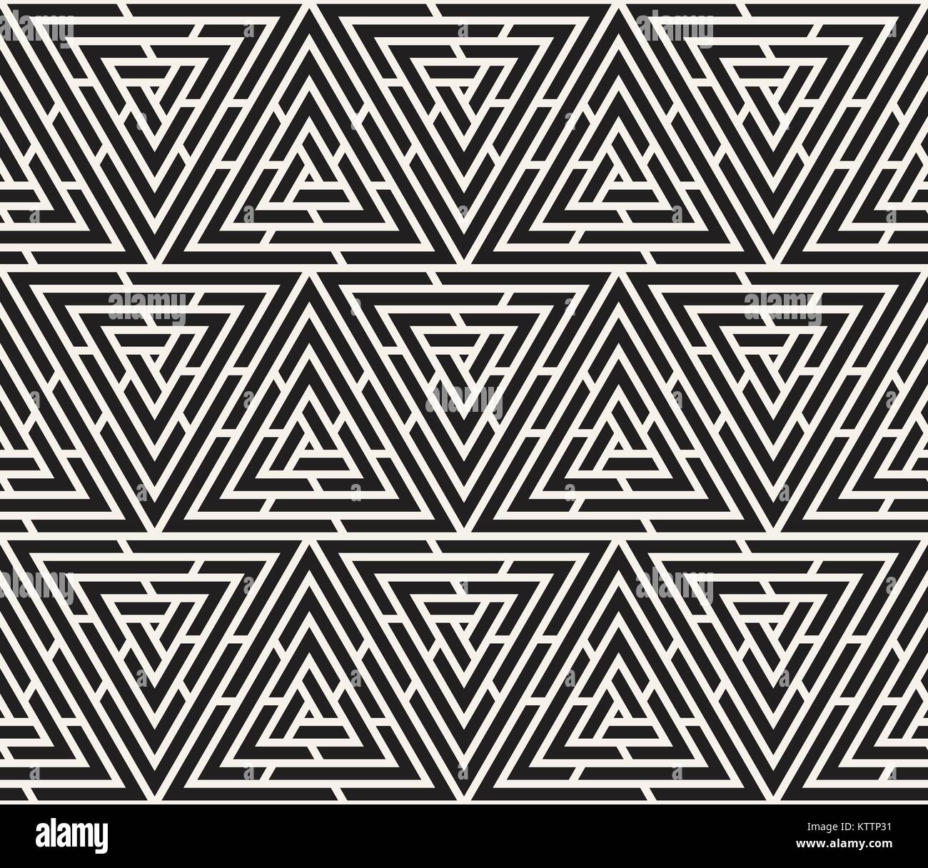 Vector seamless pattern. Modern stylish texture. Repeating geometric tiles from striped triangle ...