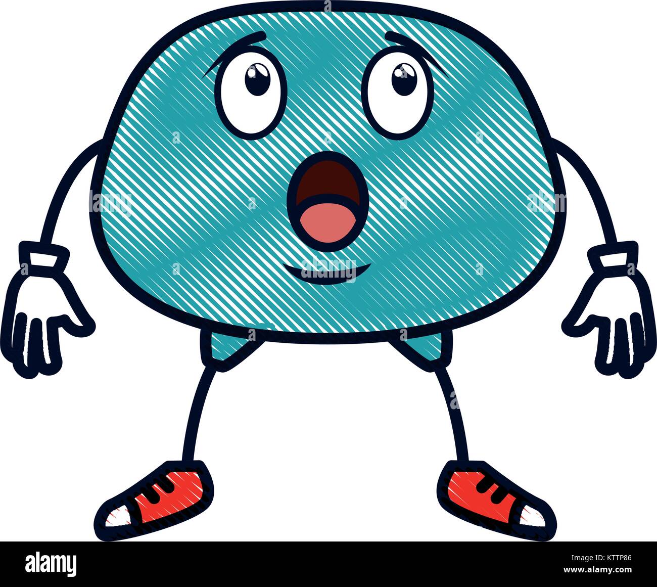 terrified face emoji character vector illustration design Stock Vector ...