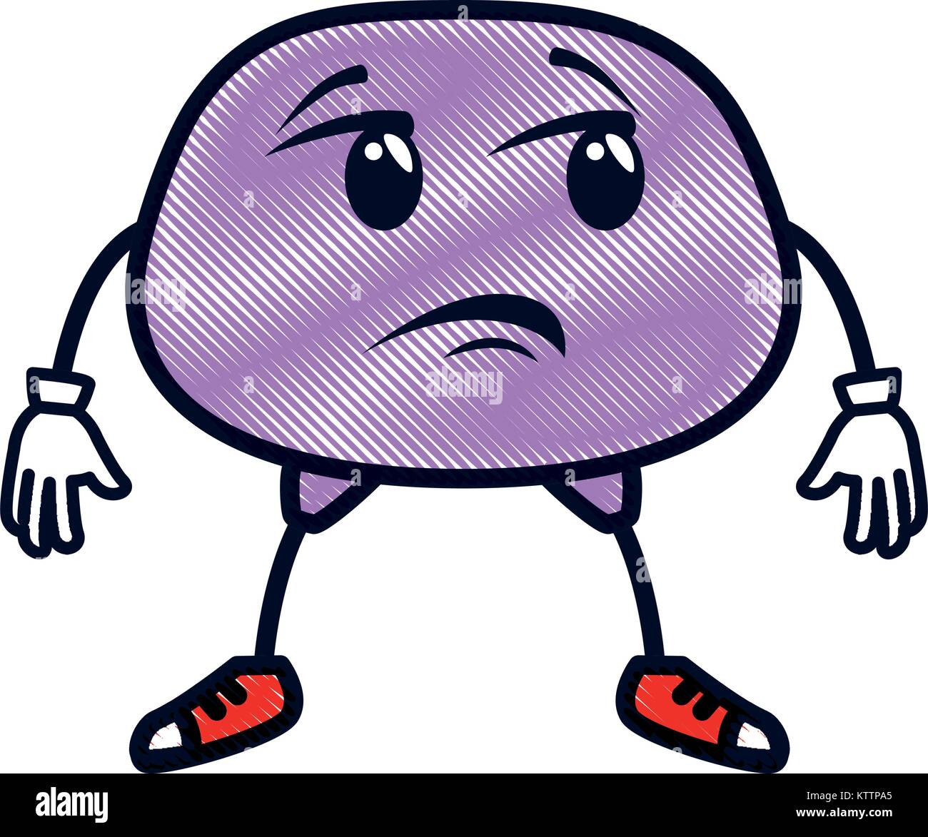 sad face emoji character vector illustration design Stock Vector Image ...