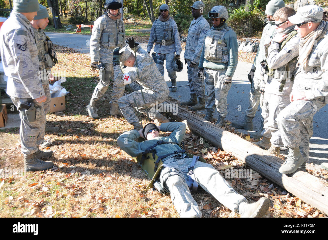 Members of the New York Air National Guard's 105th Security Forces Squadron and the Active Air ...