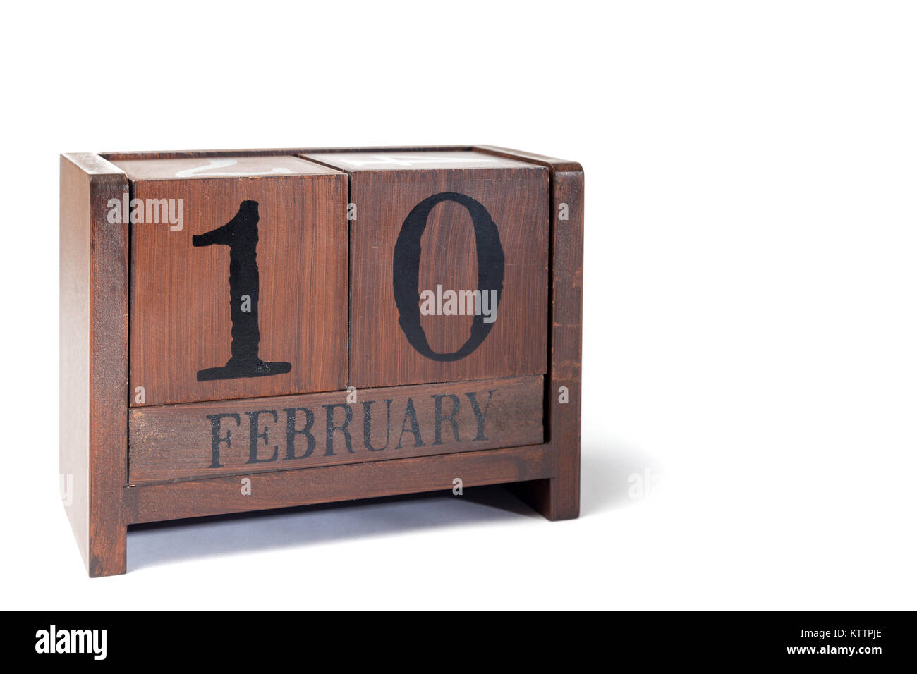 Wooden Perpetual Calendar set to February 10th Stock Photo - Alamy