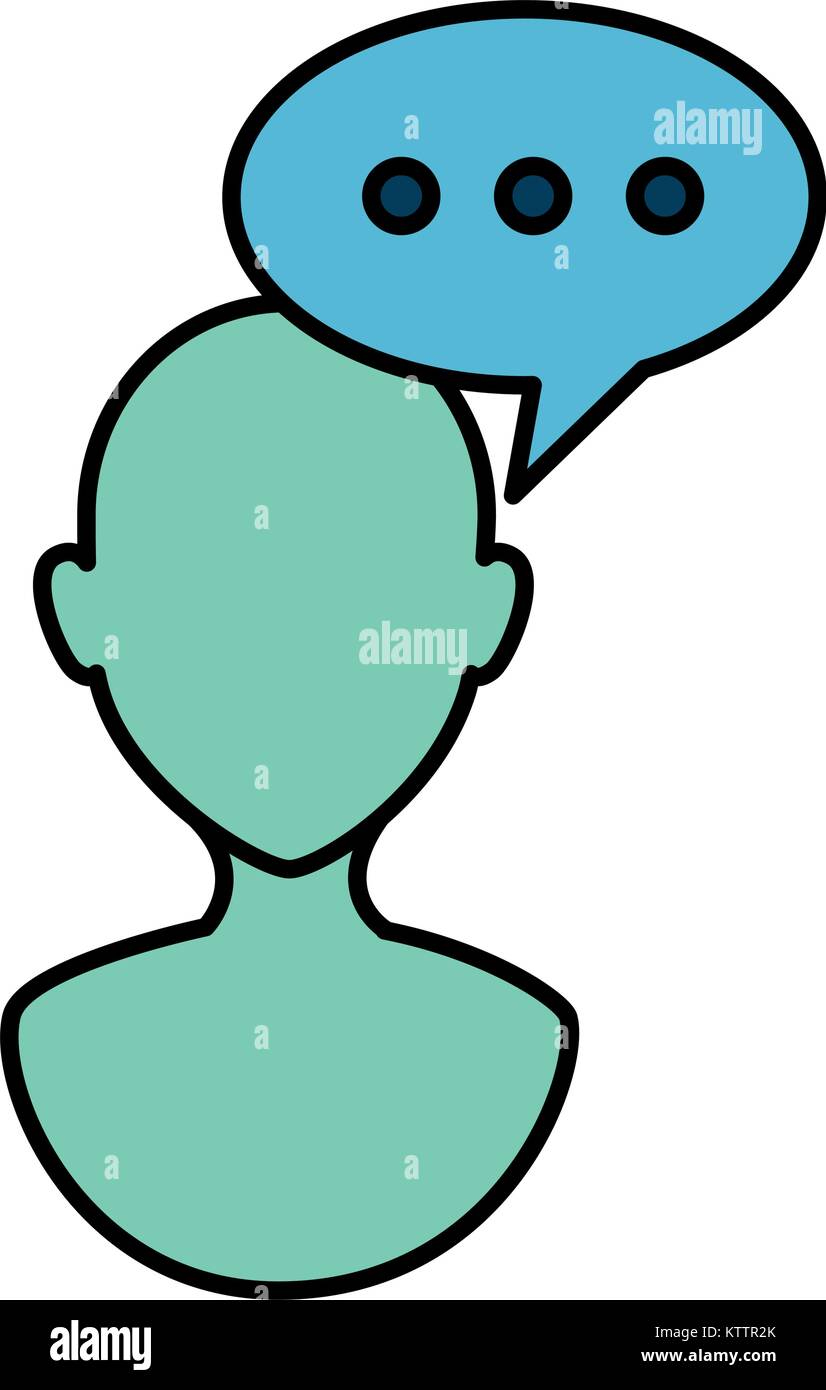 human profile with speech bubble vector illustration design Stock ...