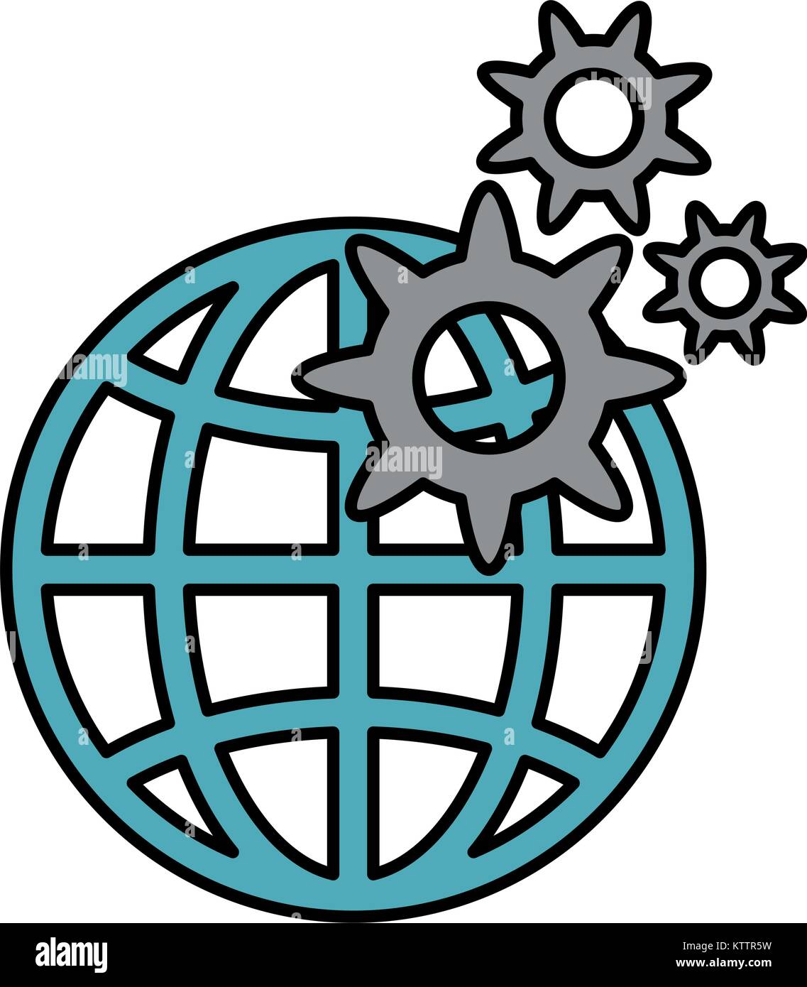 earth planet sphere with gears vector illustration design Stock Vector ...