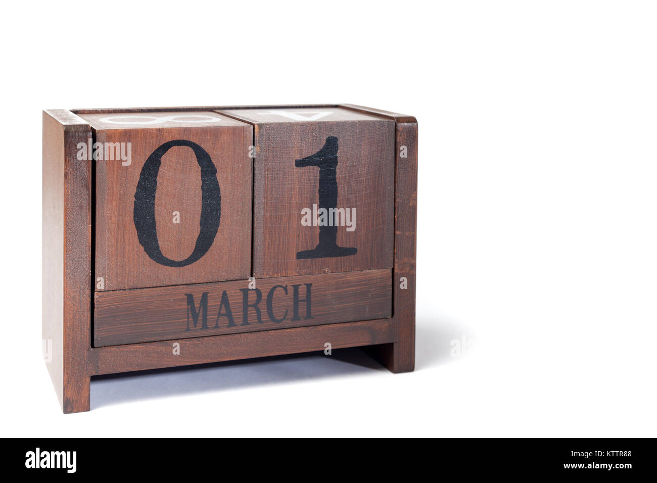 March 1st wooden calendar hi-res stock photography and images - Alamy