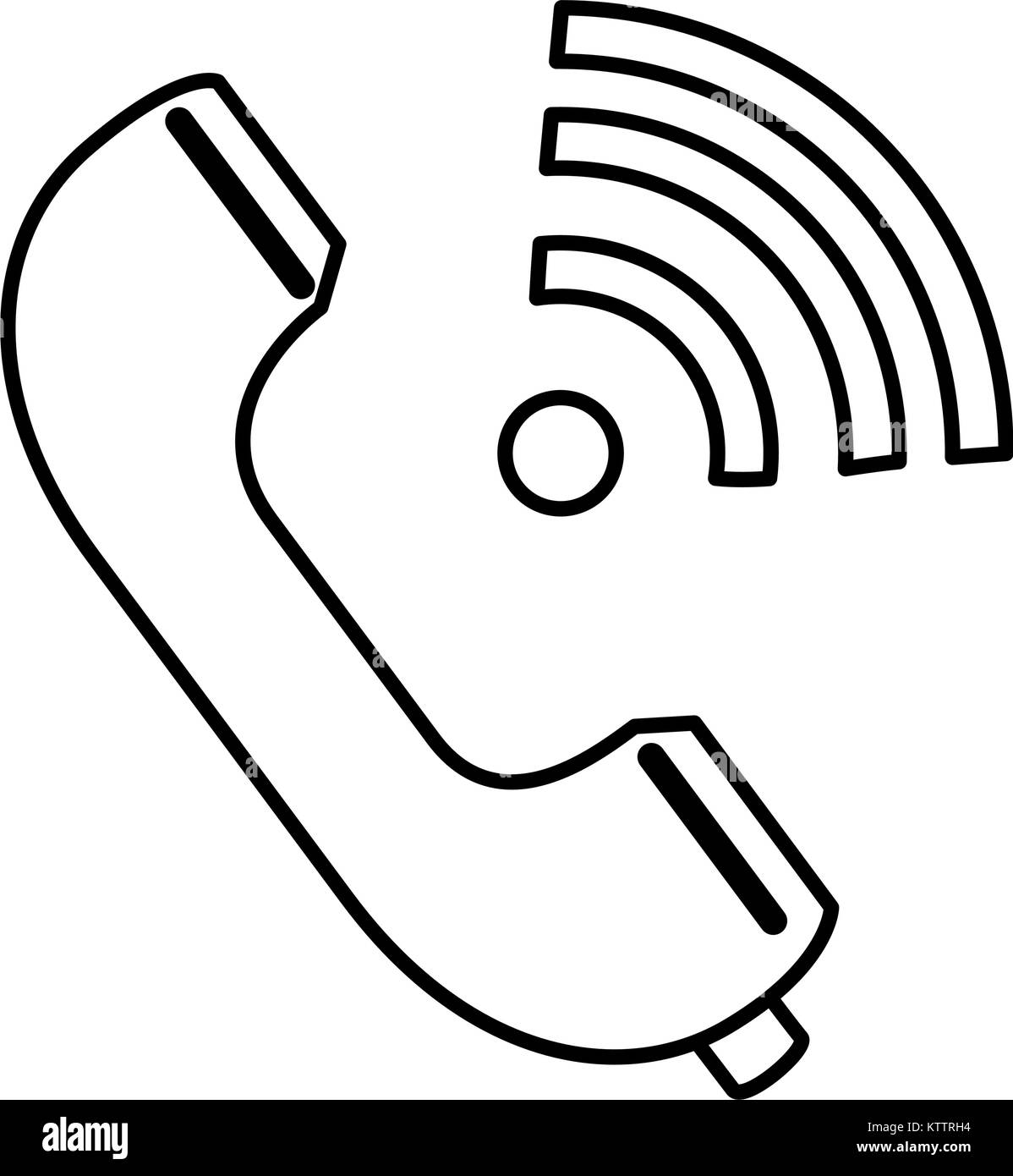 telephone service with waves signal vector illustration design Stock ...