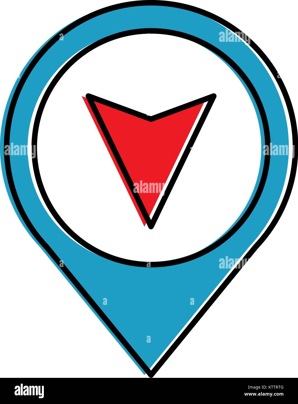 pin pointer location with arrow vector illustration design Stock Vector ...