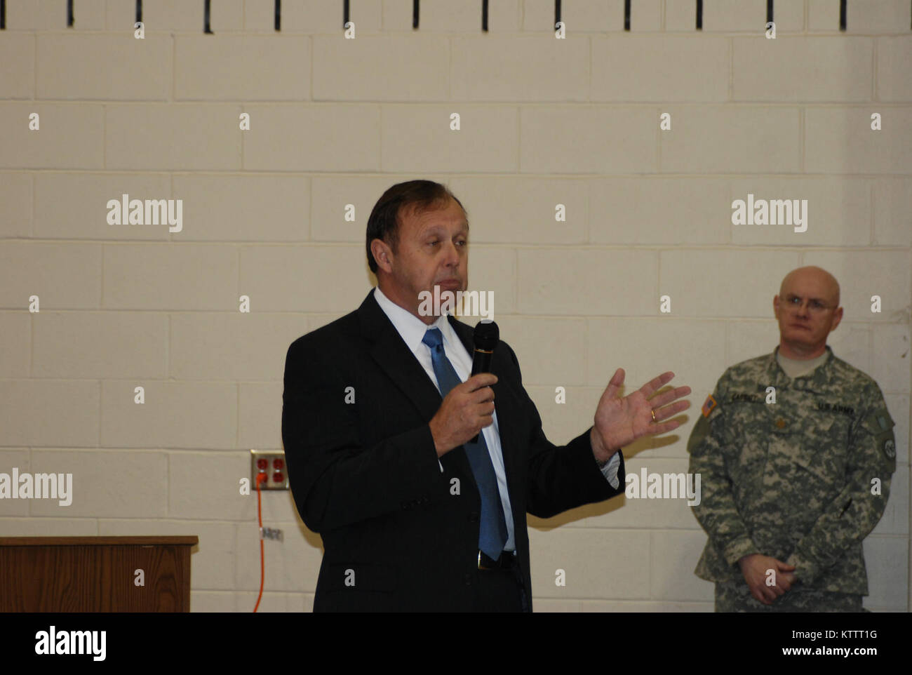 CAMP SMITH-- A DOD official speaks , during the New York Stability Transition Team deployment ...