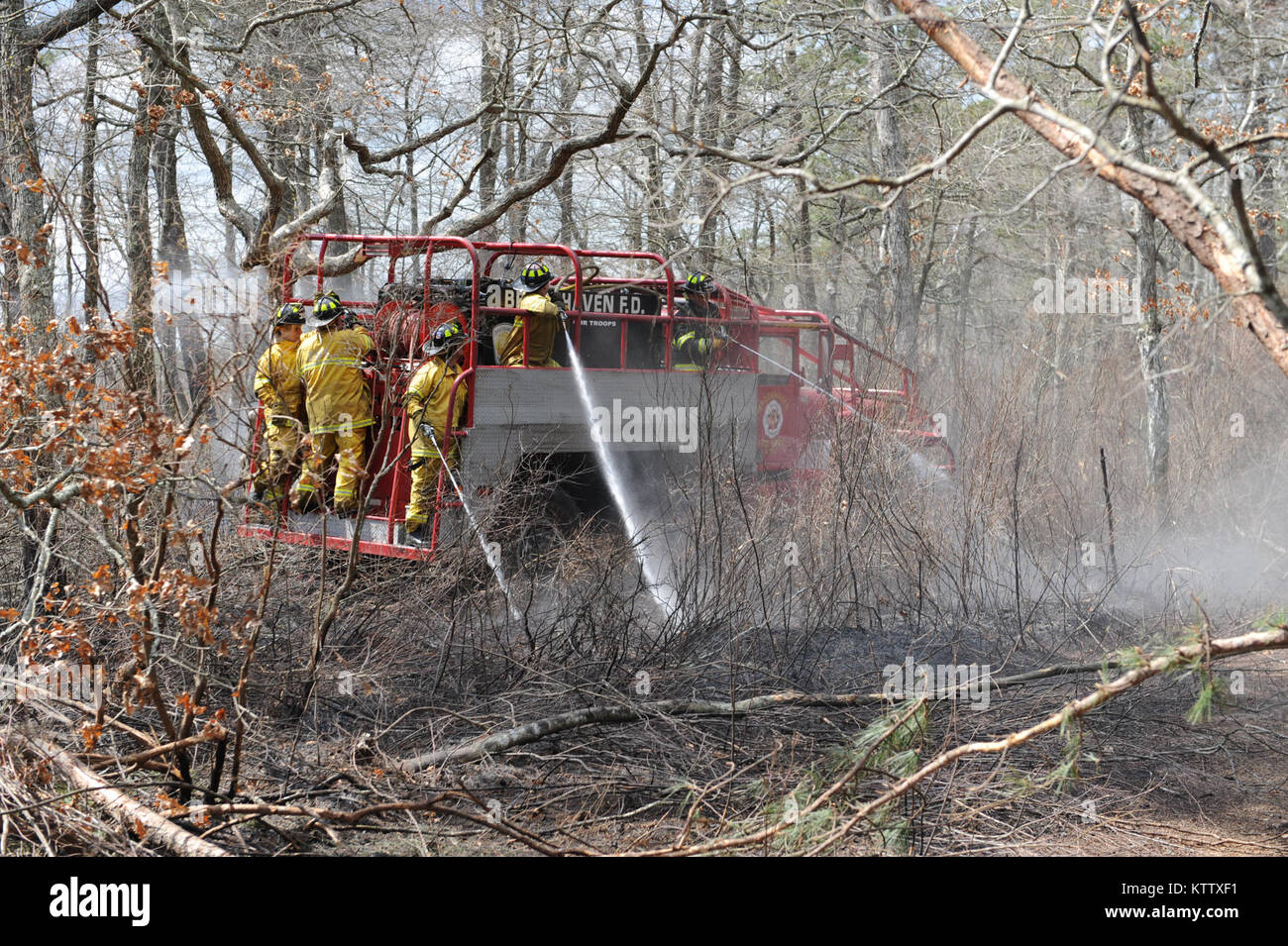 SUFFOLK COUNTY, NY - Manorville and Brookhaven firefighters ride a ...