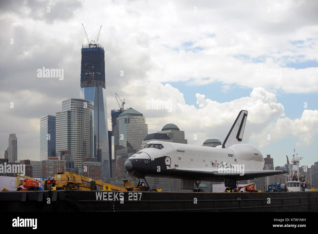 NEW YORK, NY - The Space Shuttle Enterprise is delivered to the ...