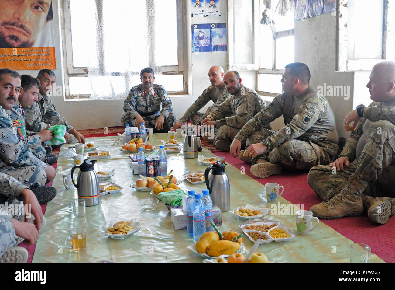 Leaders of the 5th Zone Afghan Border Police security force assistance ...
