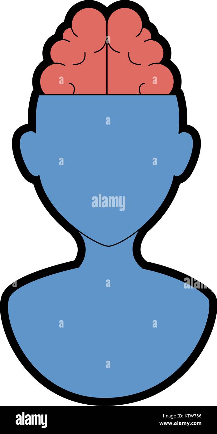 brain storming with human profile vector illustration design Stock ...