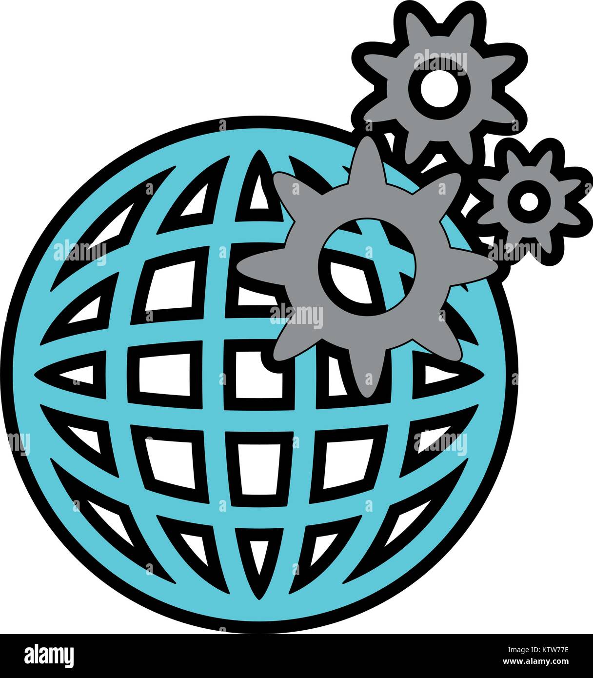 earth planet sphere with gears vector illustration design Stock Vector ...