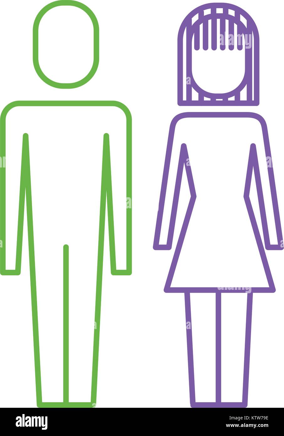 couple business man and woman standing pictogram Stock Vector Image ...