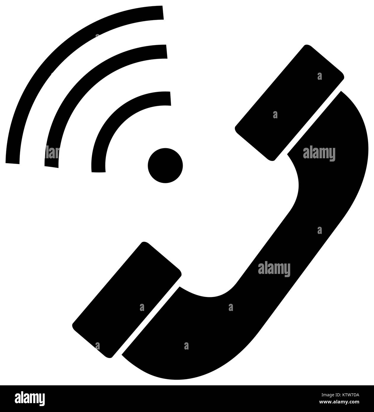 telephone service with waves signal vector illustration design Stock ...