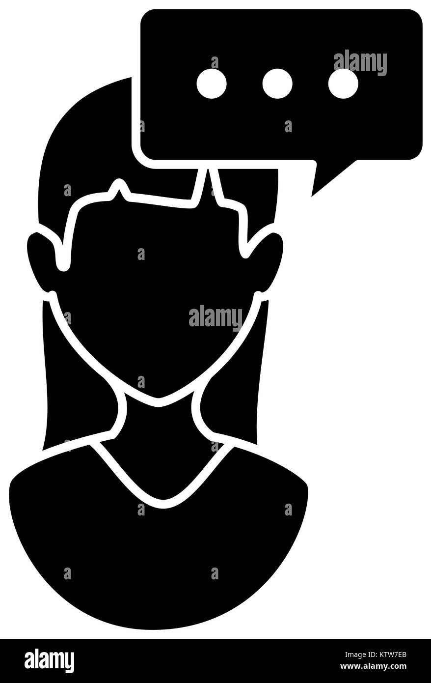 woman profile with speech bubble vector illustration design Stock ...
