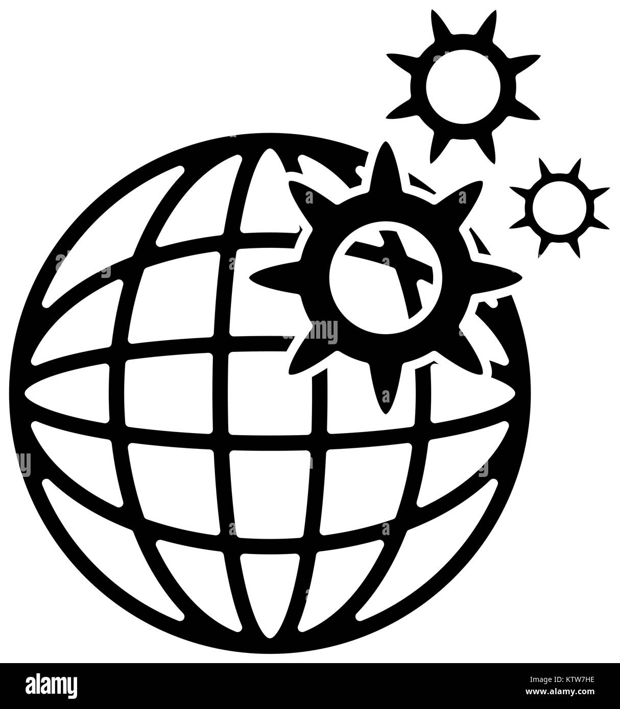 earth planet sphere with gears vector illustration design Stock Vector ...