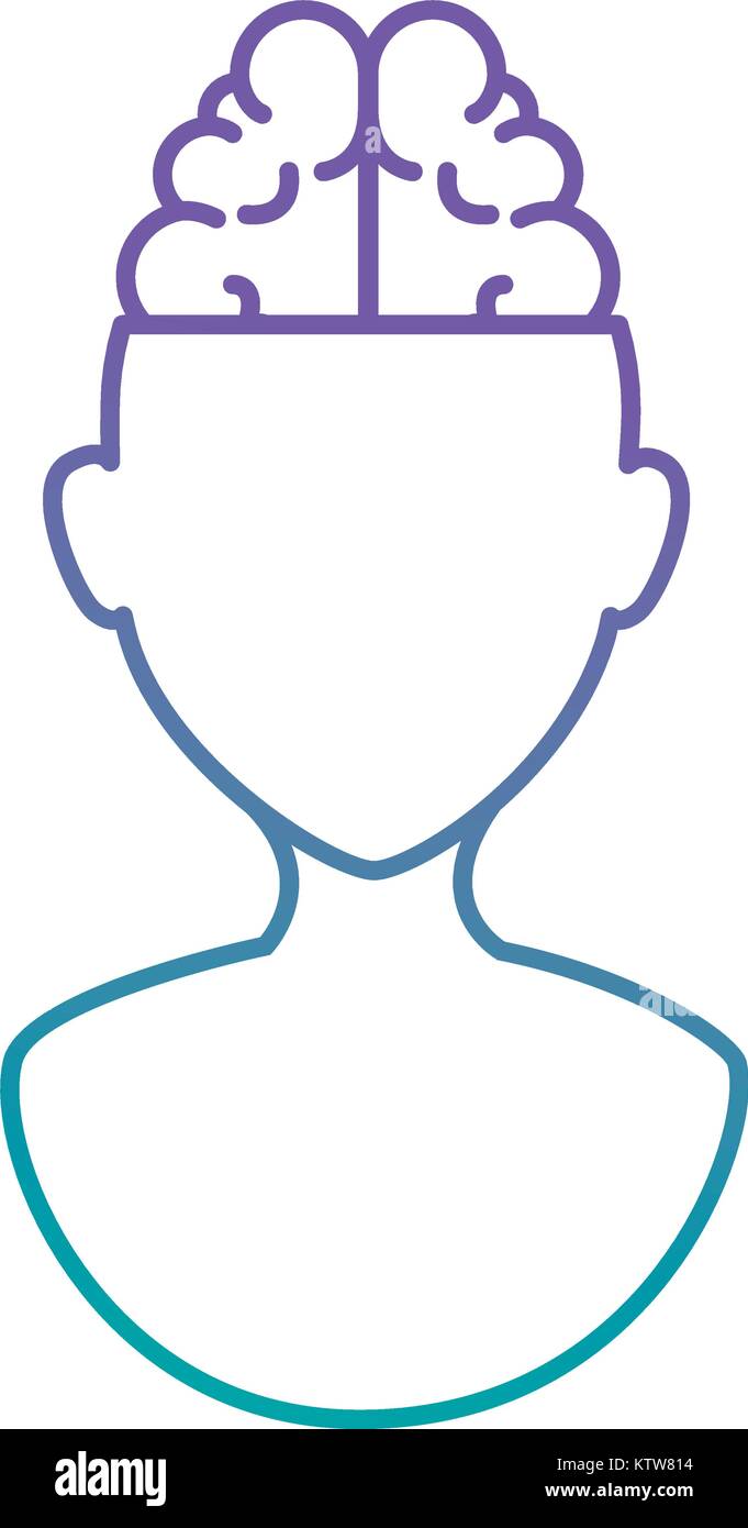 brain storming with human profile vector illustration design Stock ...