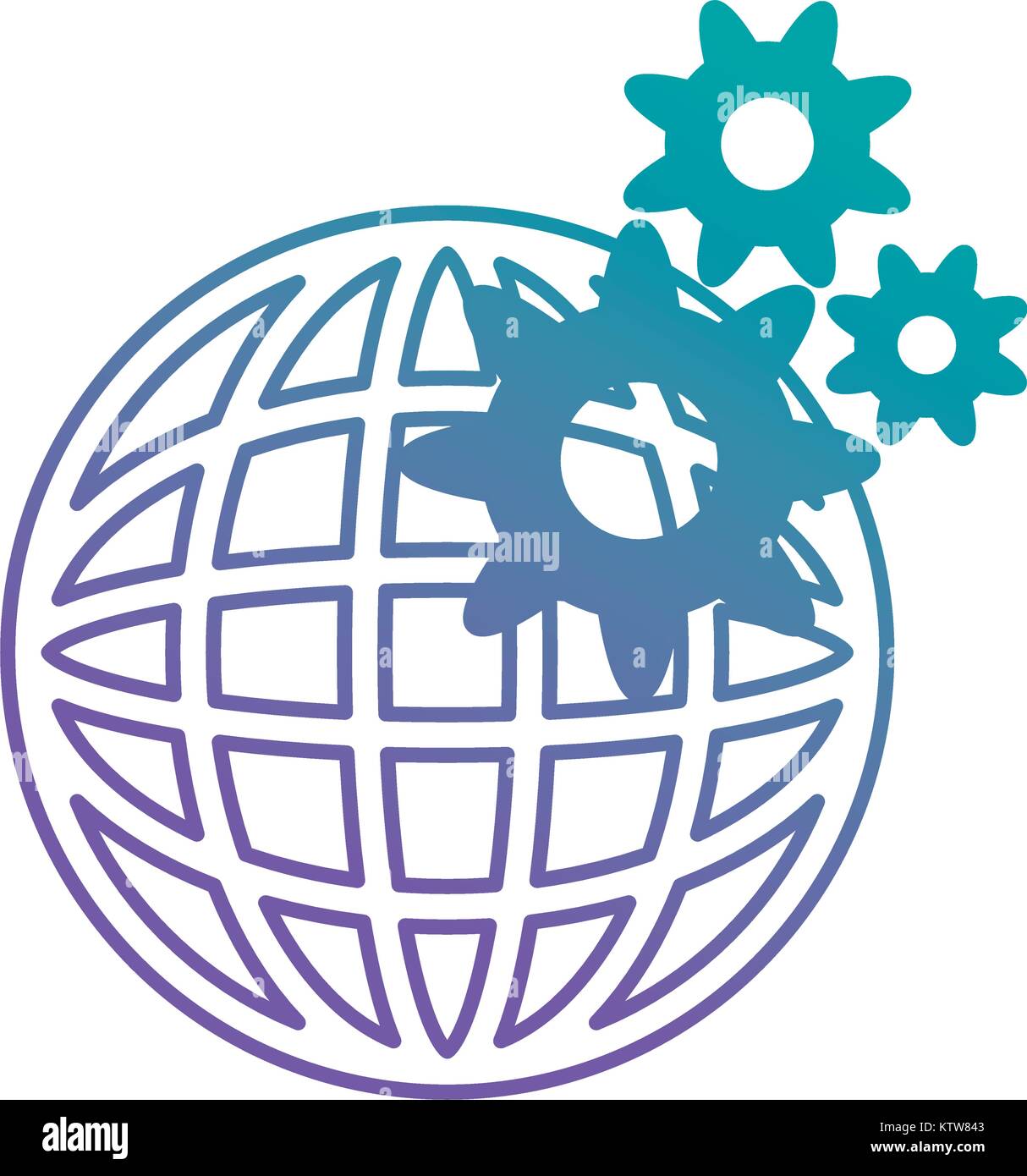 earth planet sphere with gears vector illustration design Stock Vector ...