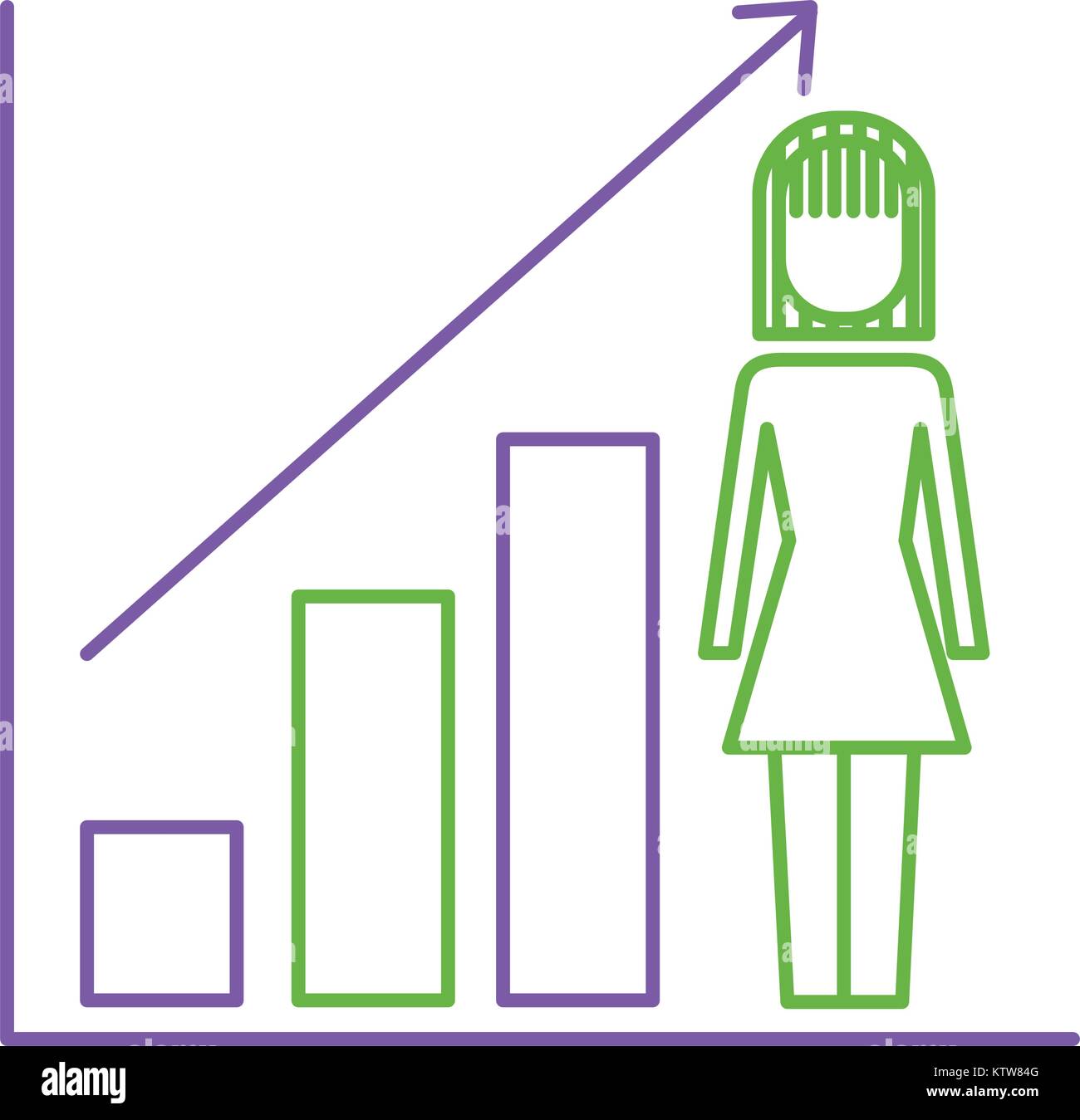 businesswoman with diagram arrow growth finance Stock Vector Image ...