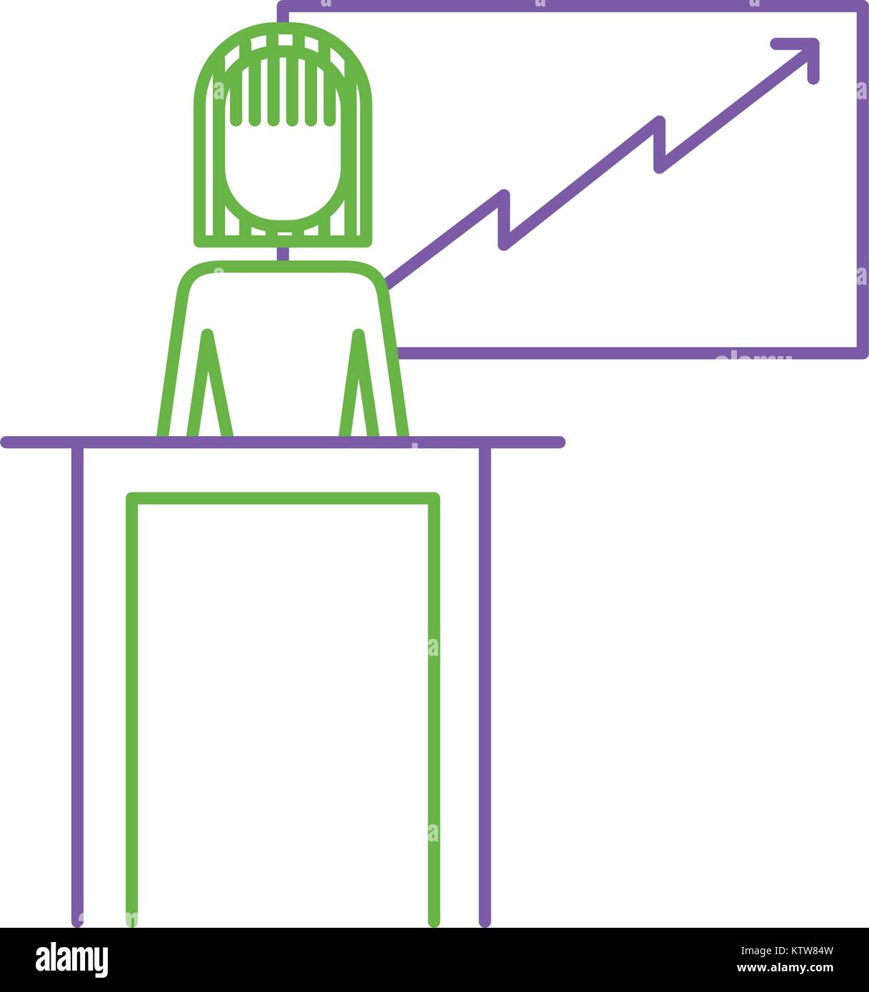 businesswoman podium presentation board diagram Stock Vector Image ...