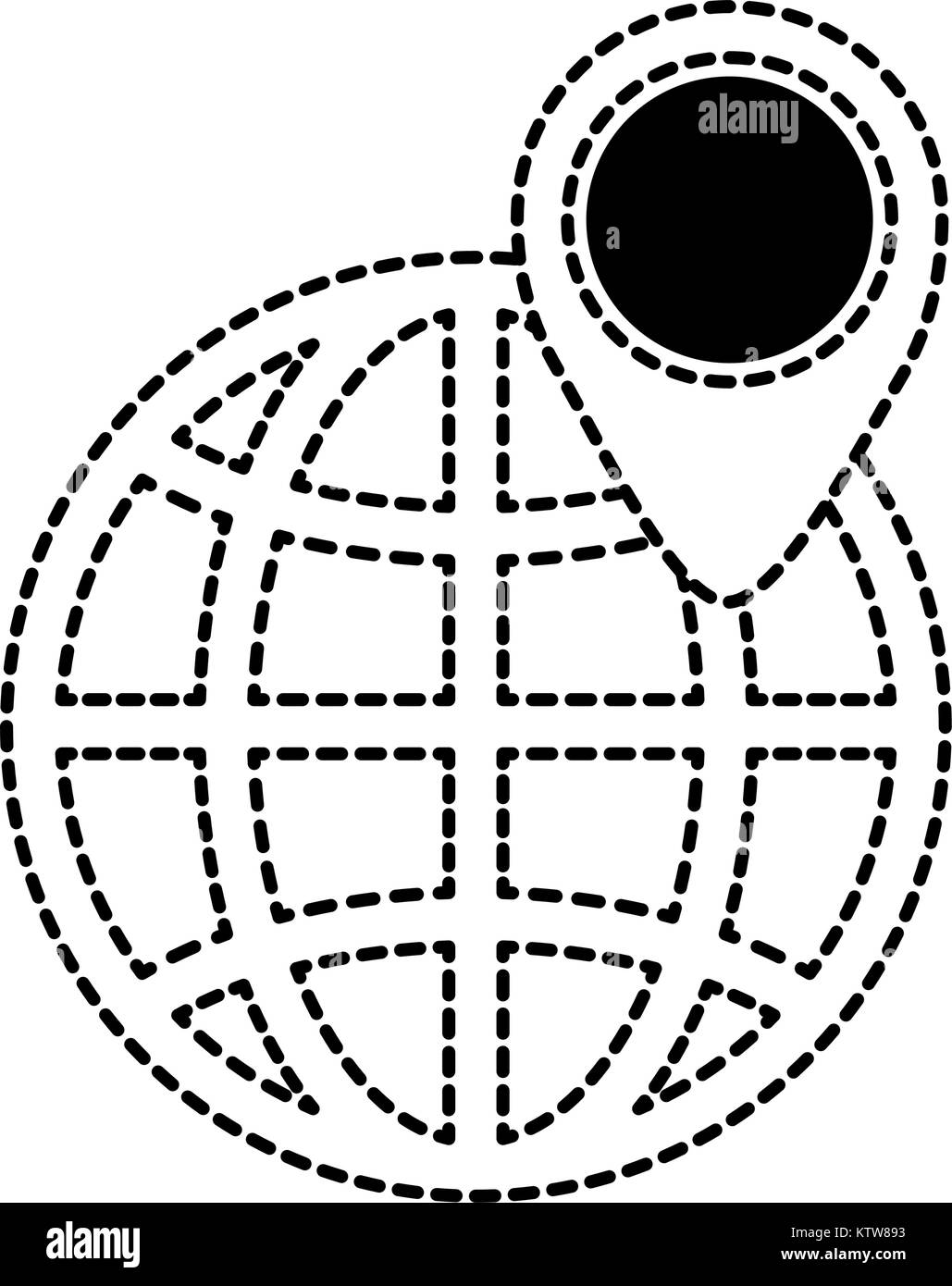 earth planet sphere with location pin vector illustration design Stock ...