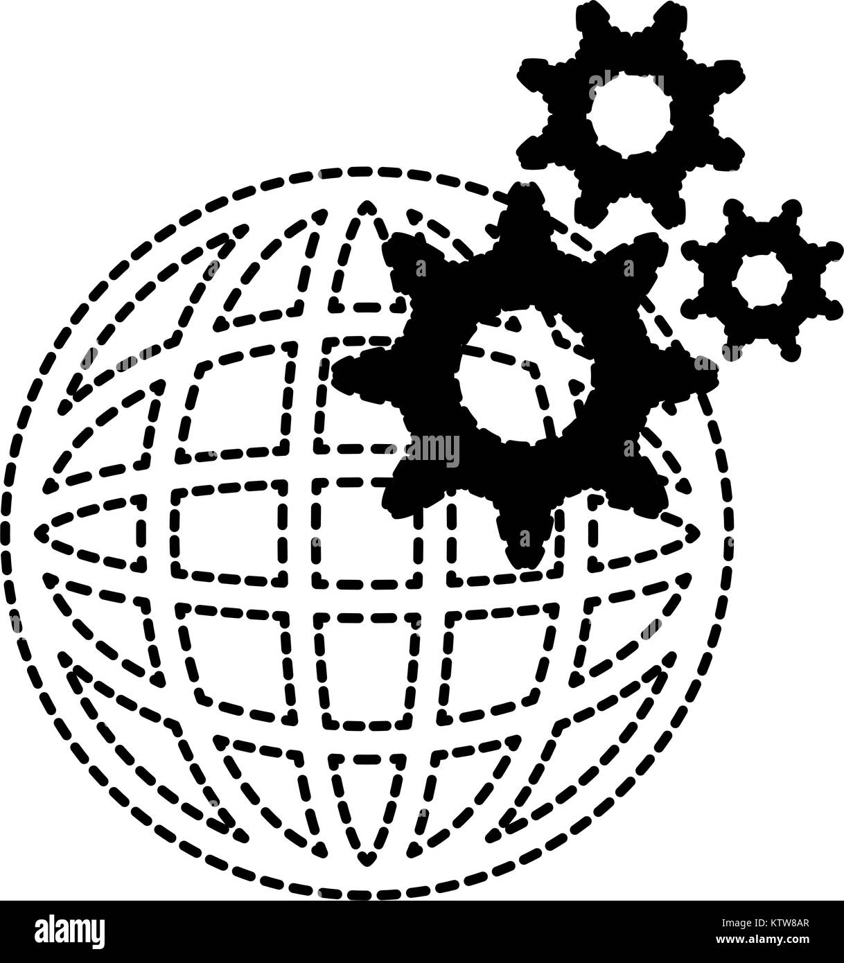 earth planet sphere with gears vector illustration design Stock Vector ...