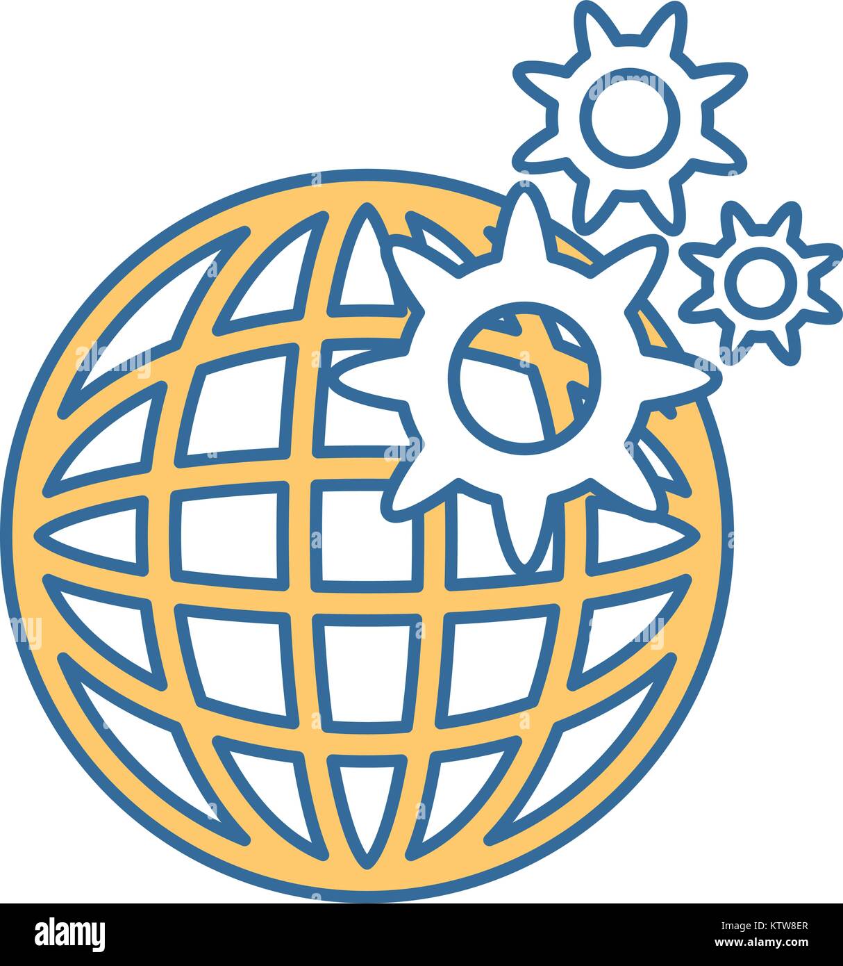 earth planet sphere with gears vector illustration design Stock Vector ...